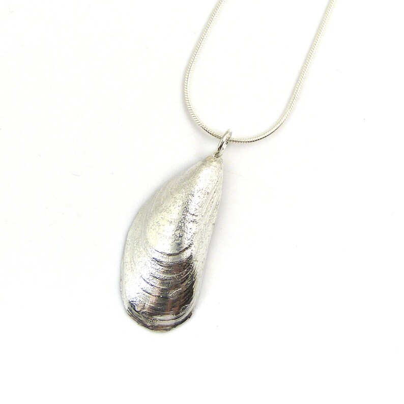 Sterling Silver Mussel Shell Necklace Sterling Necklace | Etsy