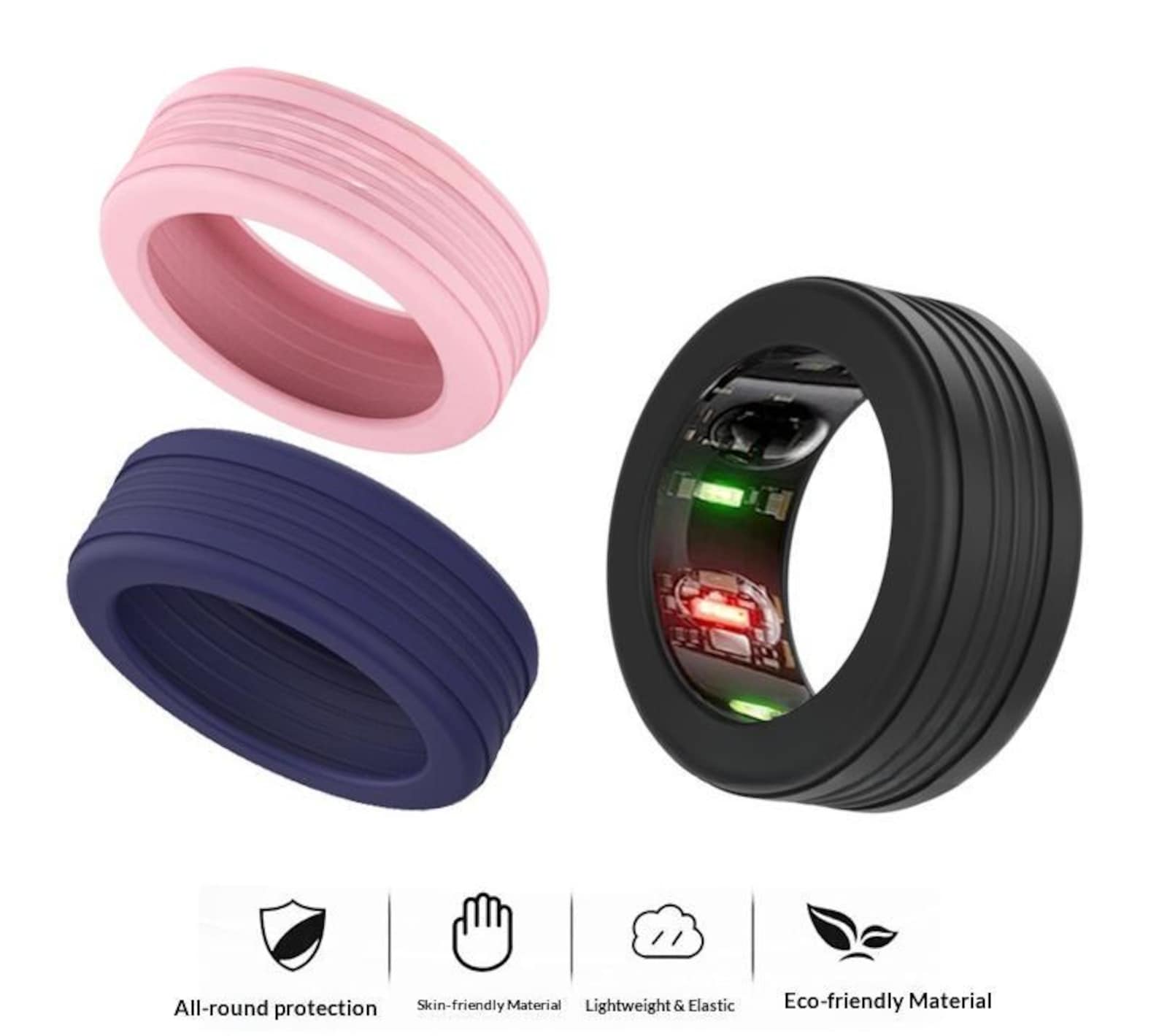 Oura Ring Cover Silicone Protective Case, Waterproof Ring Protector for ...