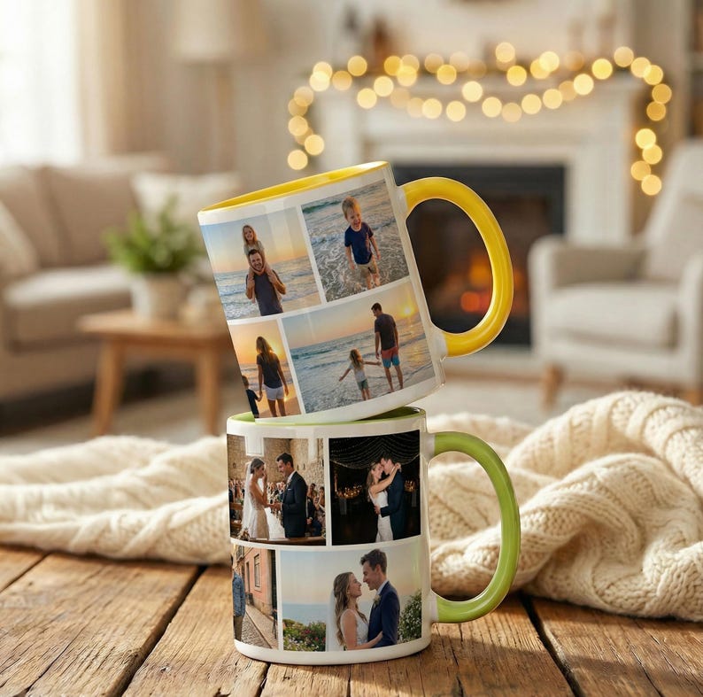 Personalized Photo Collage Mug, Custom Coffee Cup With Multiple Photos ...