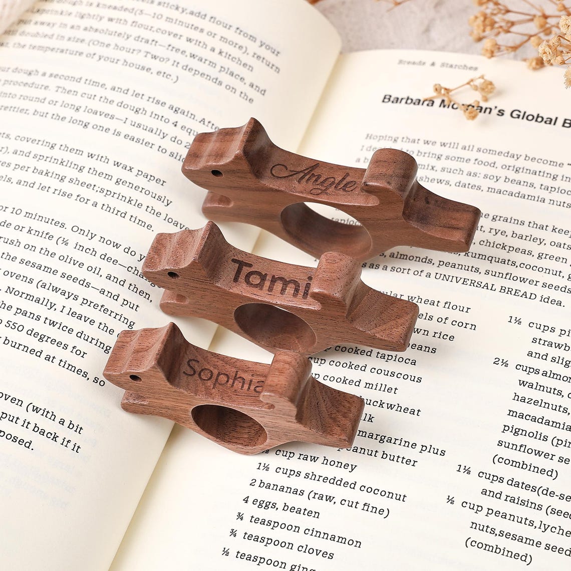 Custom Wooden Thumb Book Page Holder, Dog & Cat Design, Engraved Gift ...
