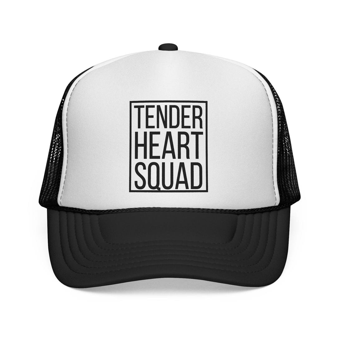 Tender Heart Squad Trucker Hat Positive Slogan Hat Bold Font Design ...