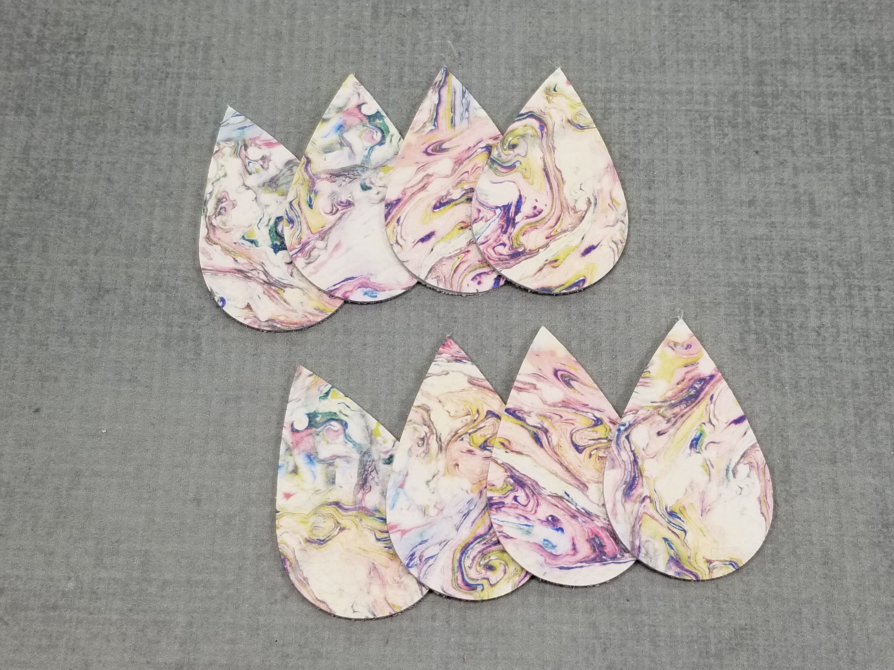 Pretty Marble Swirl Pattern GENUINE Leather Teardrops 4 | Etsy