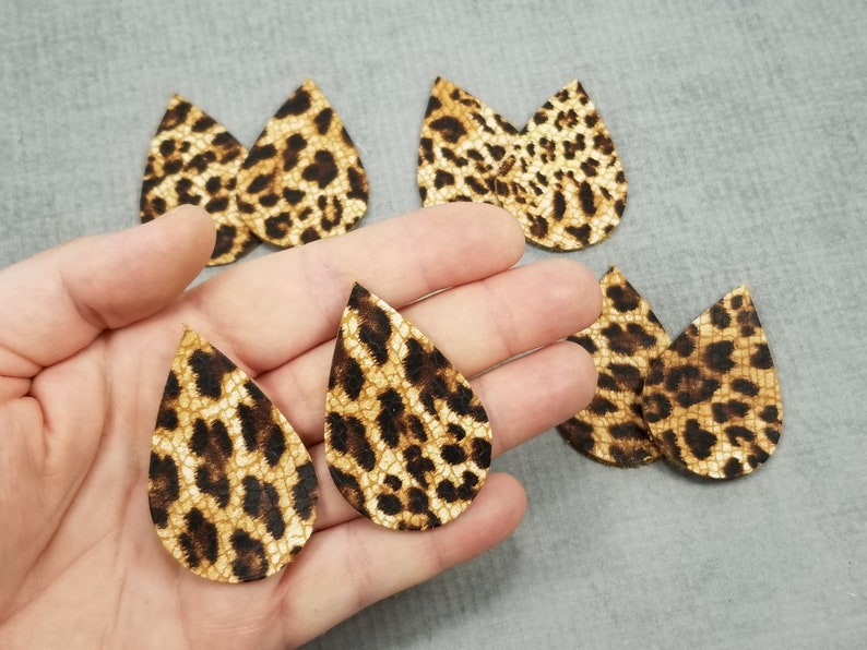 8 Leopard Print Leather Teardrops Large Size Tear Drops 4 | Etsy
