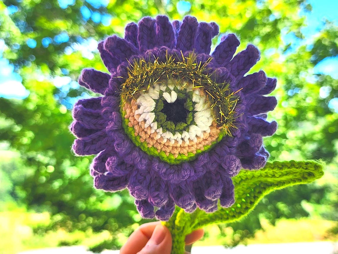 Crochet Flower With Eye Pattern, Petal Peepers, Halloween Crochet ...