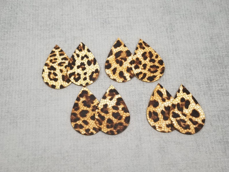 8 Leopard Print Leather Teardrops Large Size Tear Drops 4 | Etsy