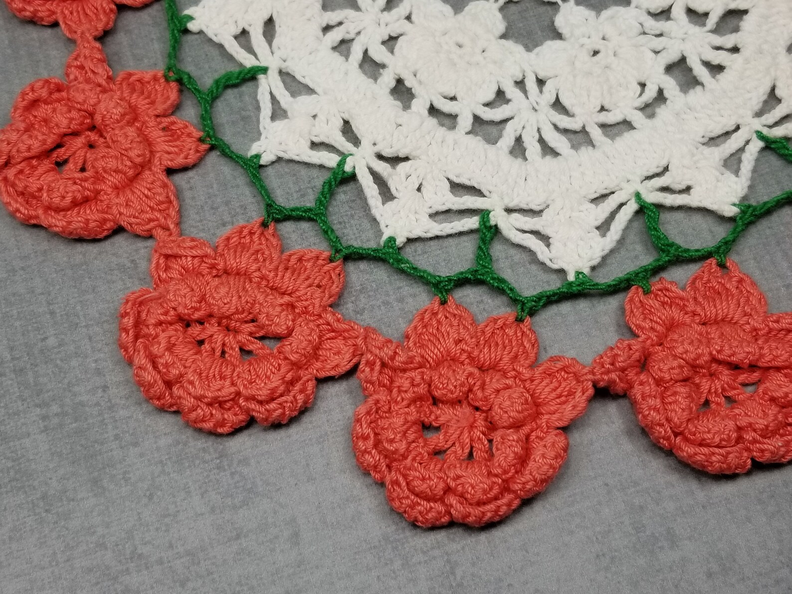 Flower Border Doily Vintage Crochet Doily With Flower Border | Etsy