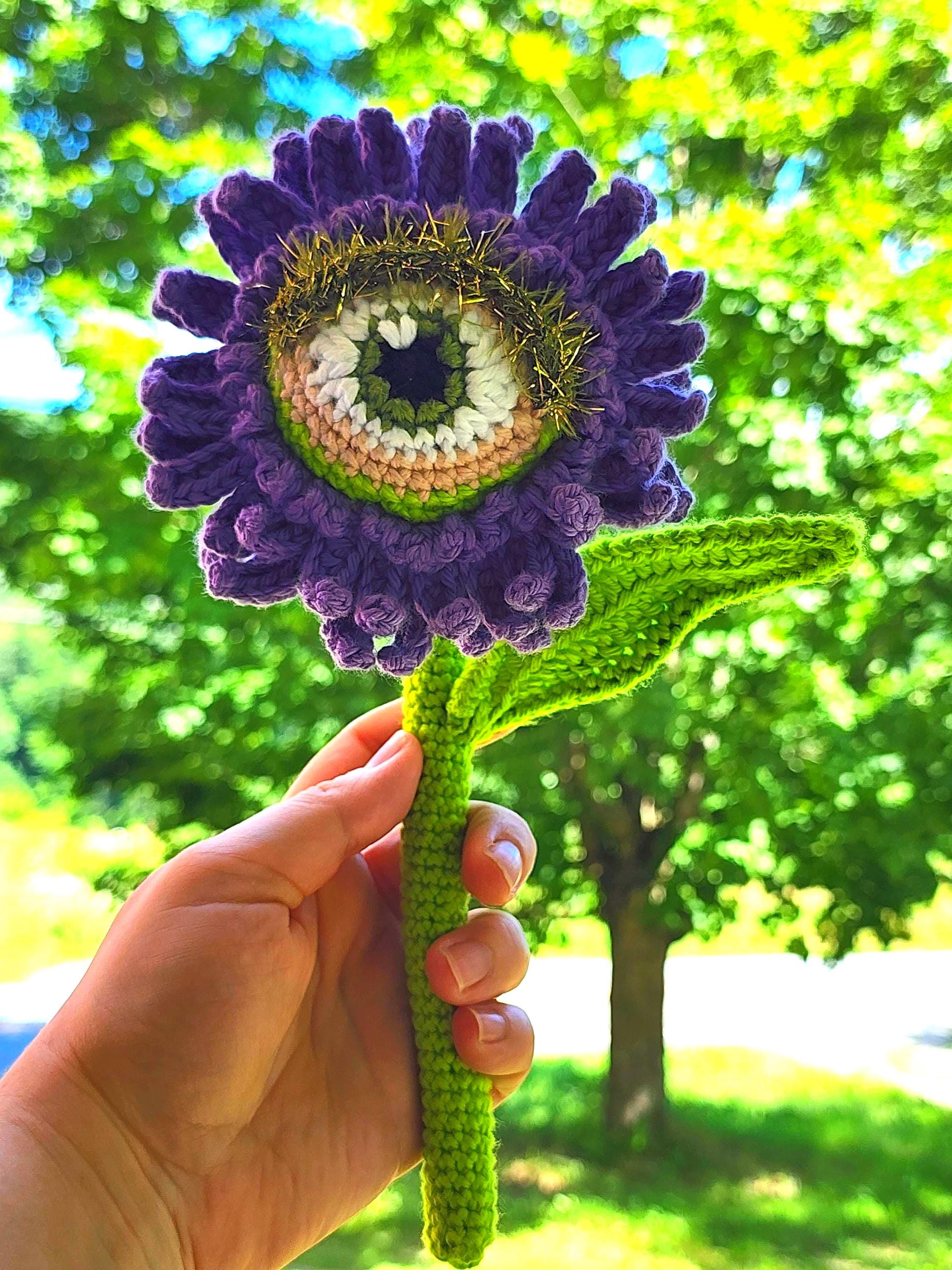 Crochet Flower With Eye Pattern, Petal Peepers, Halloween Crochet ...