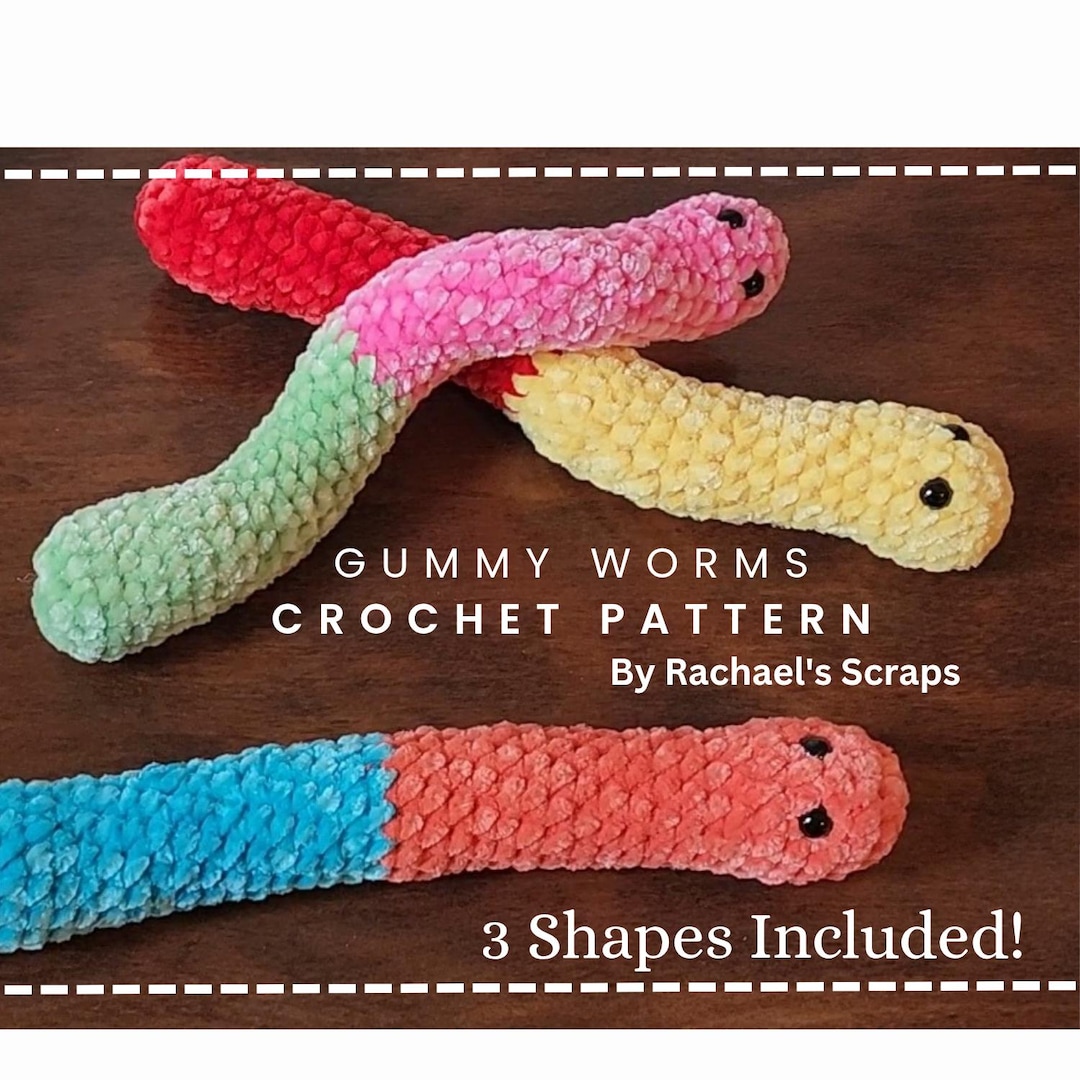 Gummy Worms Crochet Pattern, Crochet Amigurumi Pattern by Rachael's ...