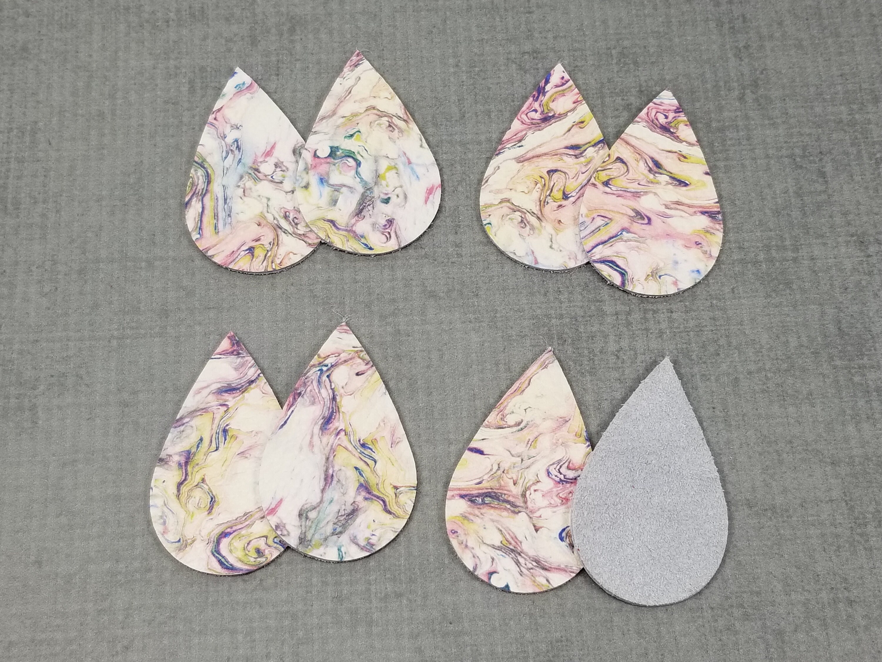 Pretty Marble Swirl Pattern GENUINE Leather Teardrops 4 | Etsy