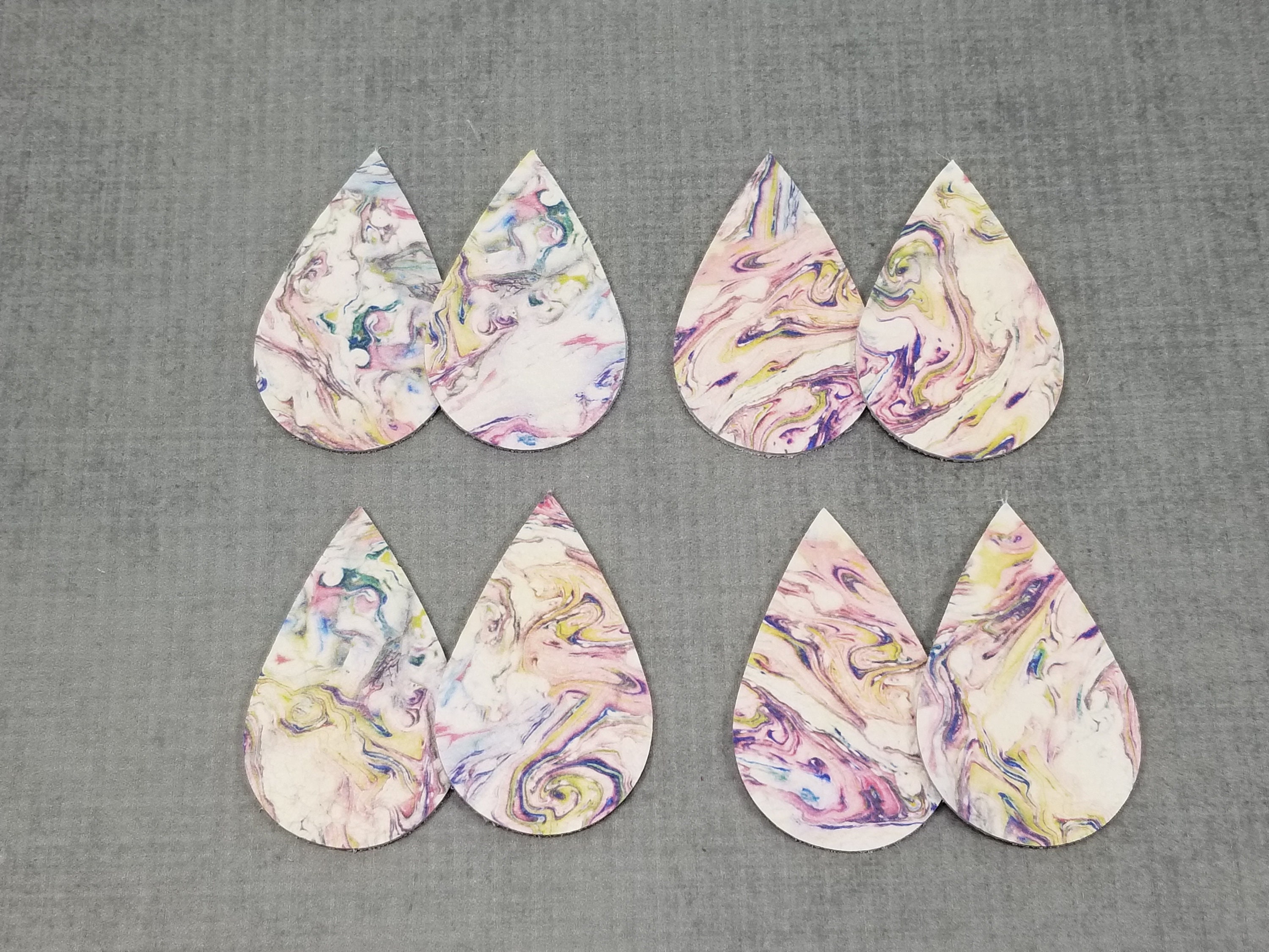 Pretty Marble Swirl Pattern GENUINE Leather Teardrops 4 | Etsy