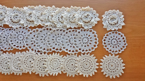 30 Small Crochet Doilies Mix Beige Ecru Colors Small Craft - Etsy