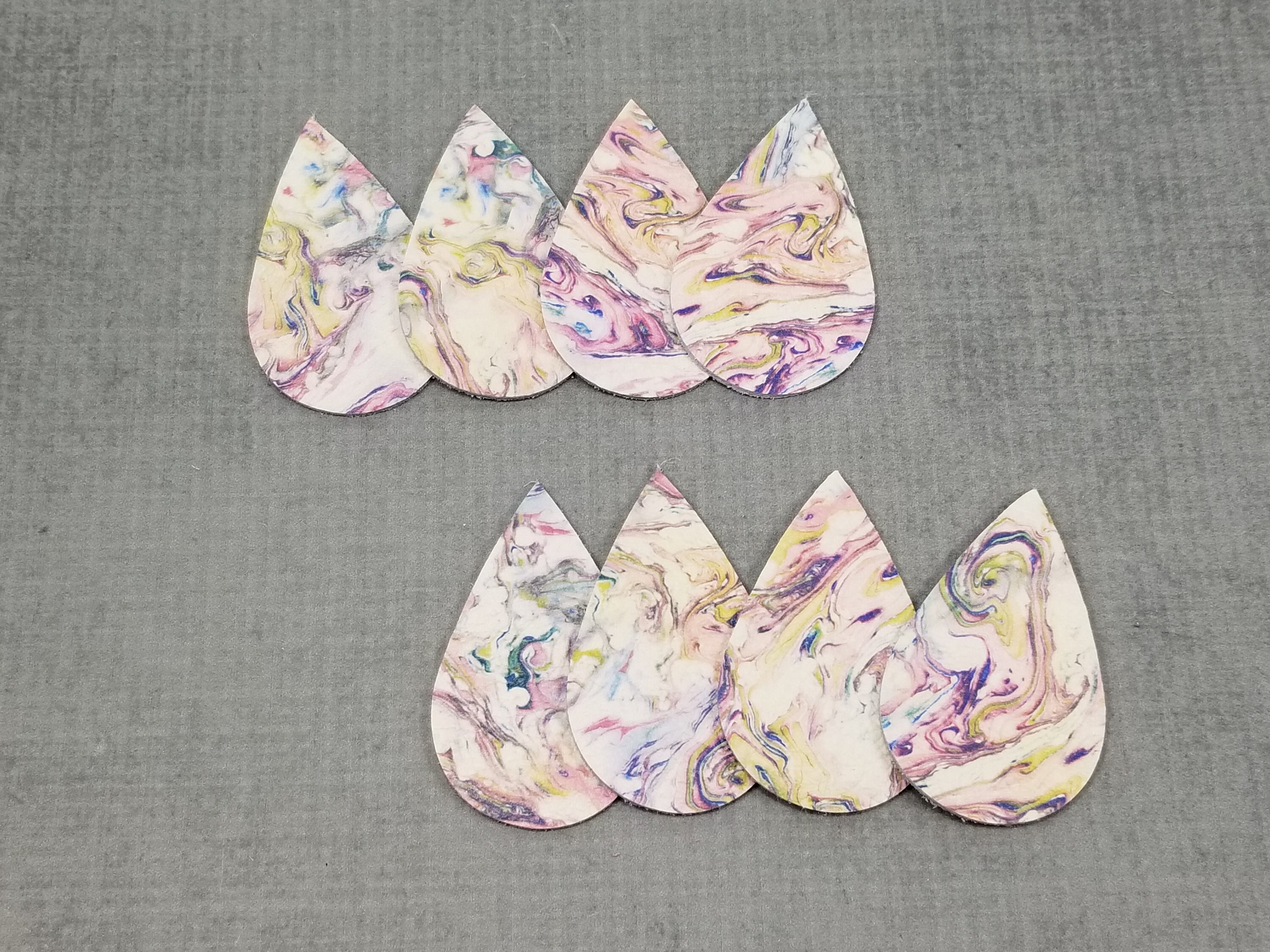 Pretty Marble Swirl Pattern GENUINE Leather Teardrops 4 | Etsy