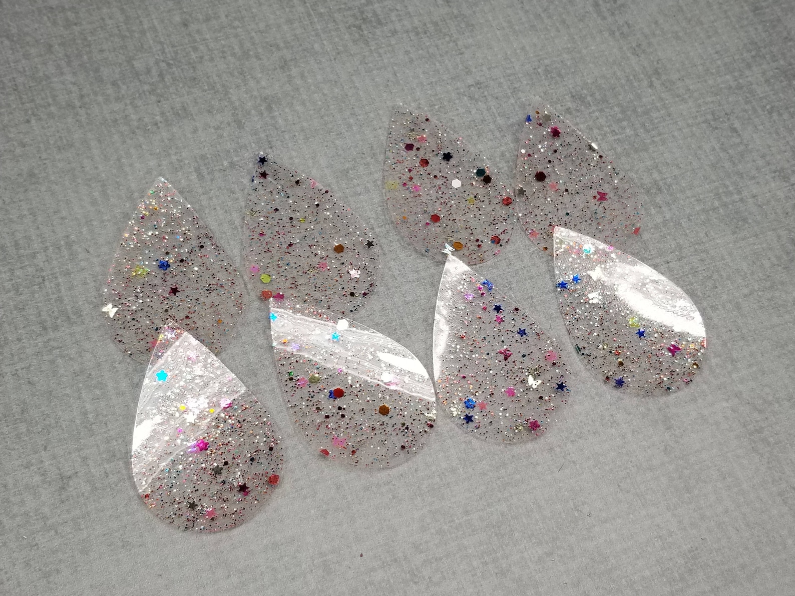 Clear Glitter Teardrops for Earrings Plastic Teardrop Shapes - Etsy