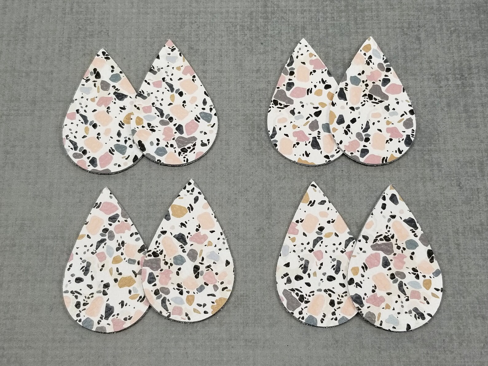 Clay Print Teardrops Genuine Leather Tear Drops 4 Pairs of - Etsy