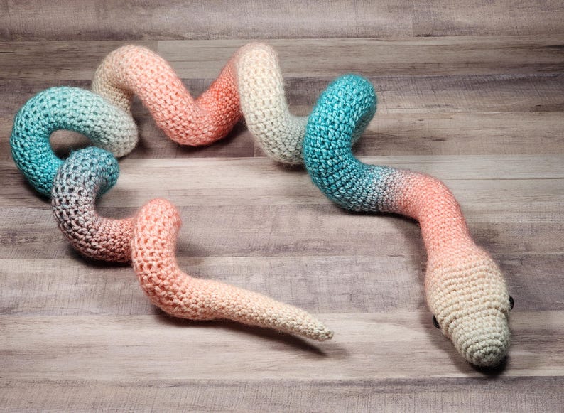 Coiled Snake Crochet Pattern, Crochet Amigurumi Pattern, Curled Snake ...