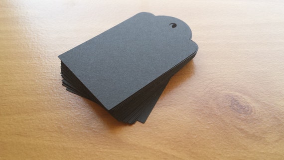 30 Black Paper Tags Cardstock Tags Gift or Retail Tags | Etsy