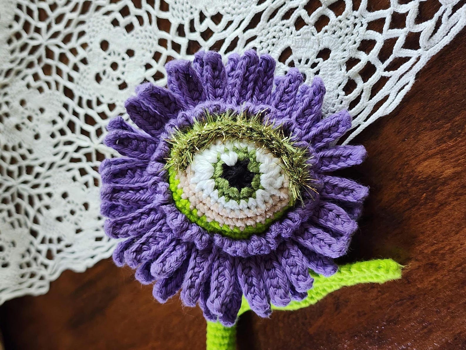 Crochet Flower With Eye Pattern, Petal Peepers, Halloween Crochet ...