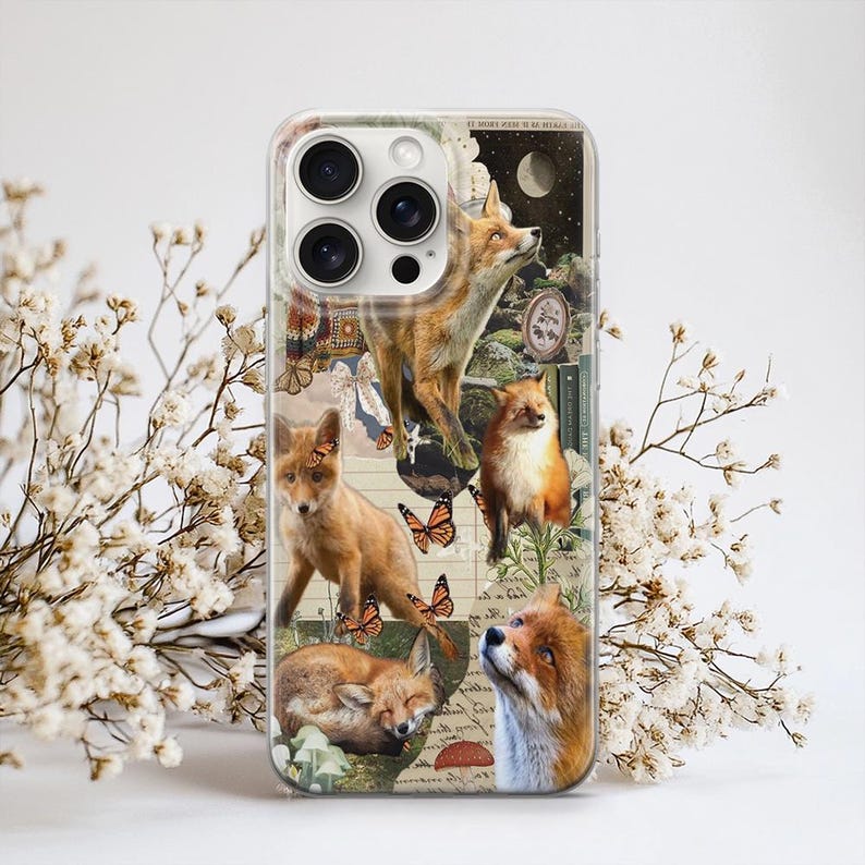 Fox Phone Case Cottagecore Forest Animal Cover Woodland Wildlife Fox ...