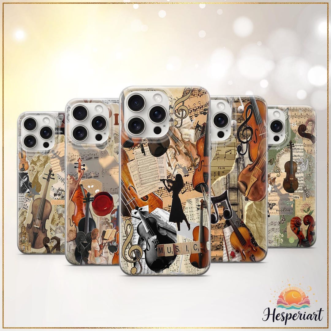 Violin Instrument Phone Case Classical Musical Orchestra Collage Cover ...