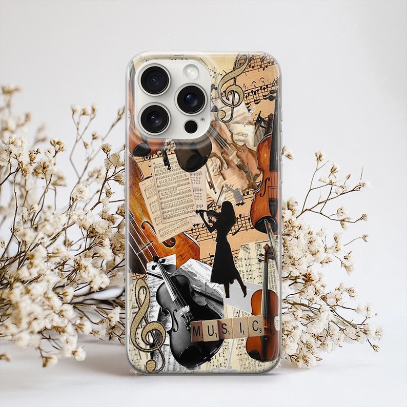 Violin Instrument Phone Case Classical Musical Orchestra Collage Cover ...