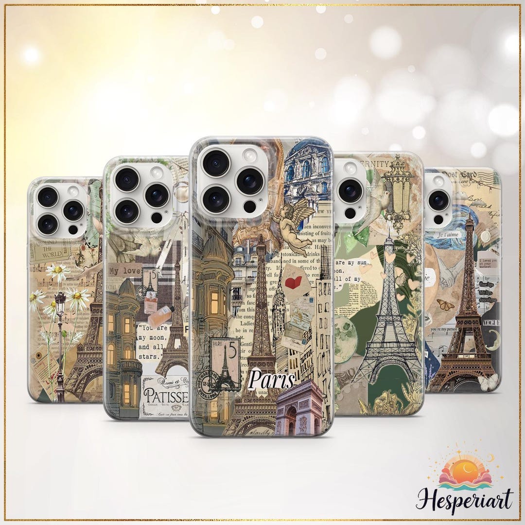 Paris Phone Case Paris Collage French Eiffel Tower Cover Romantic ...