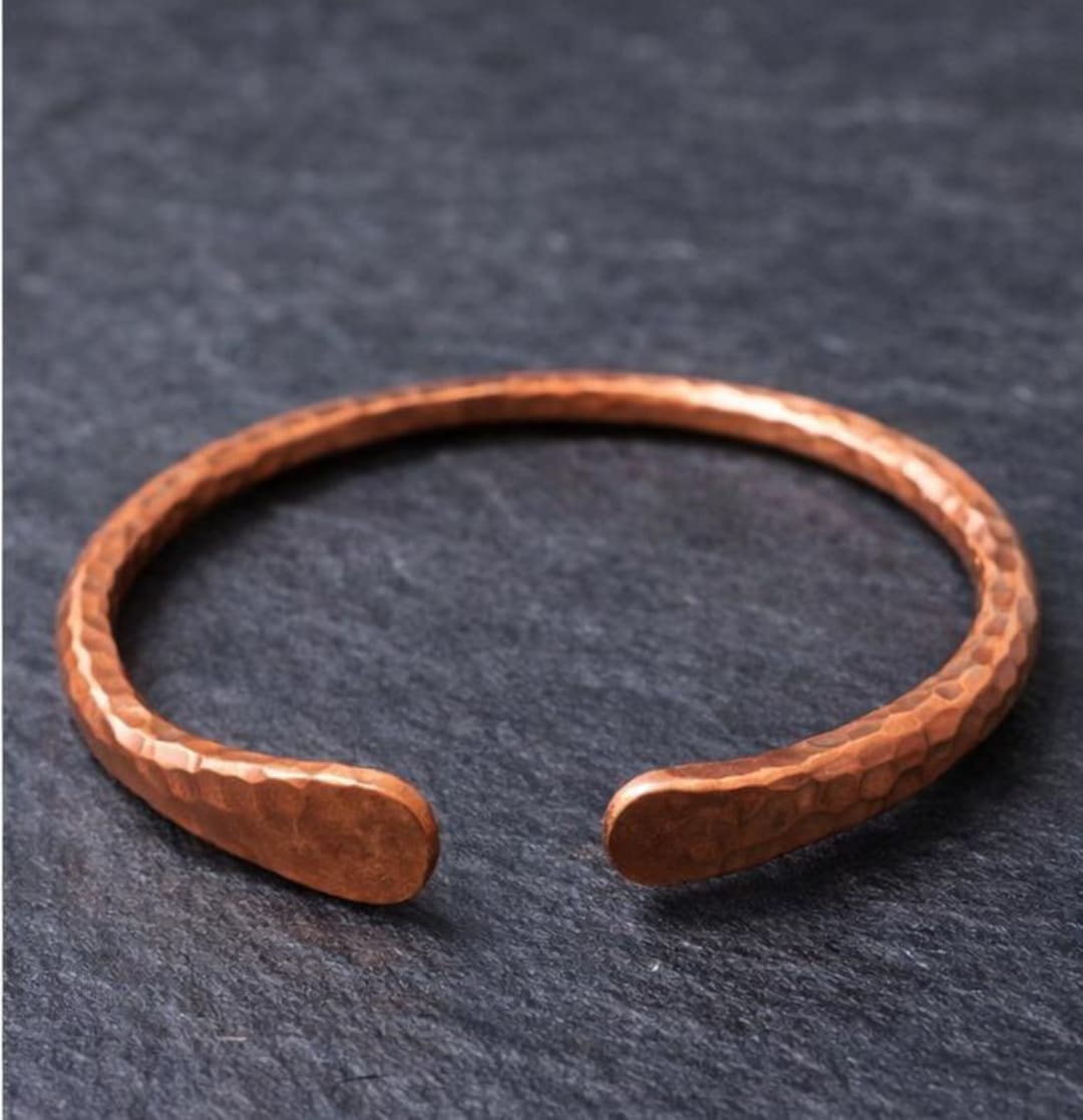 Hand Hammered Copper Cuff Bracelet – Rustic Minimalist Bangle - Etsy
