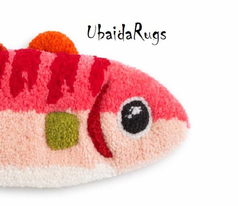 Handmade Tufted Wool Fish Rug | Playful Nursery Decor - Etsy