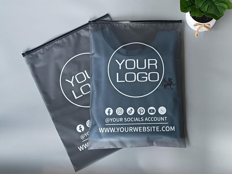 5-1000 Custom Logo Black Frosted Zipper Bags,high Quality Clothing ...