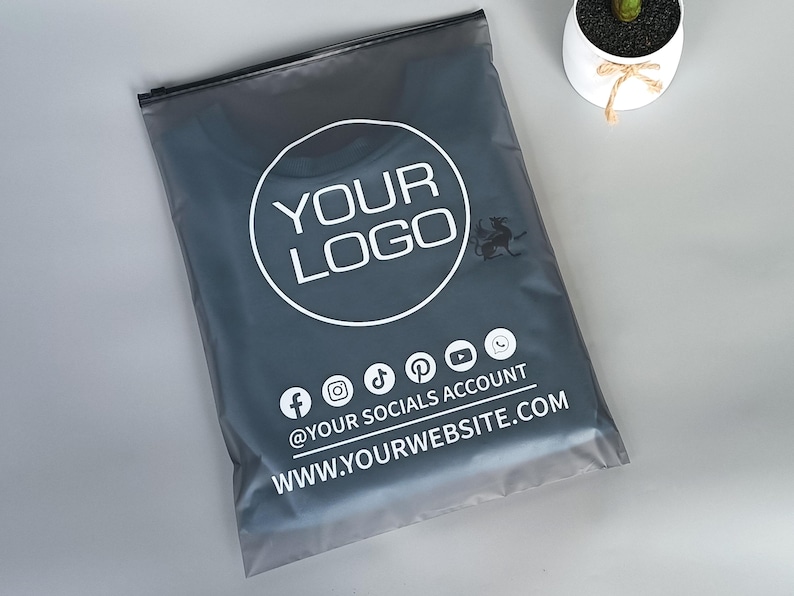 5-1000 Custom Logo Black Frosted Zipper Bags,high Quality Clothing ...