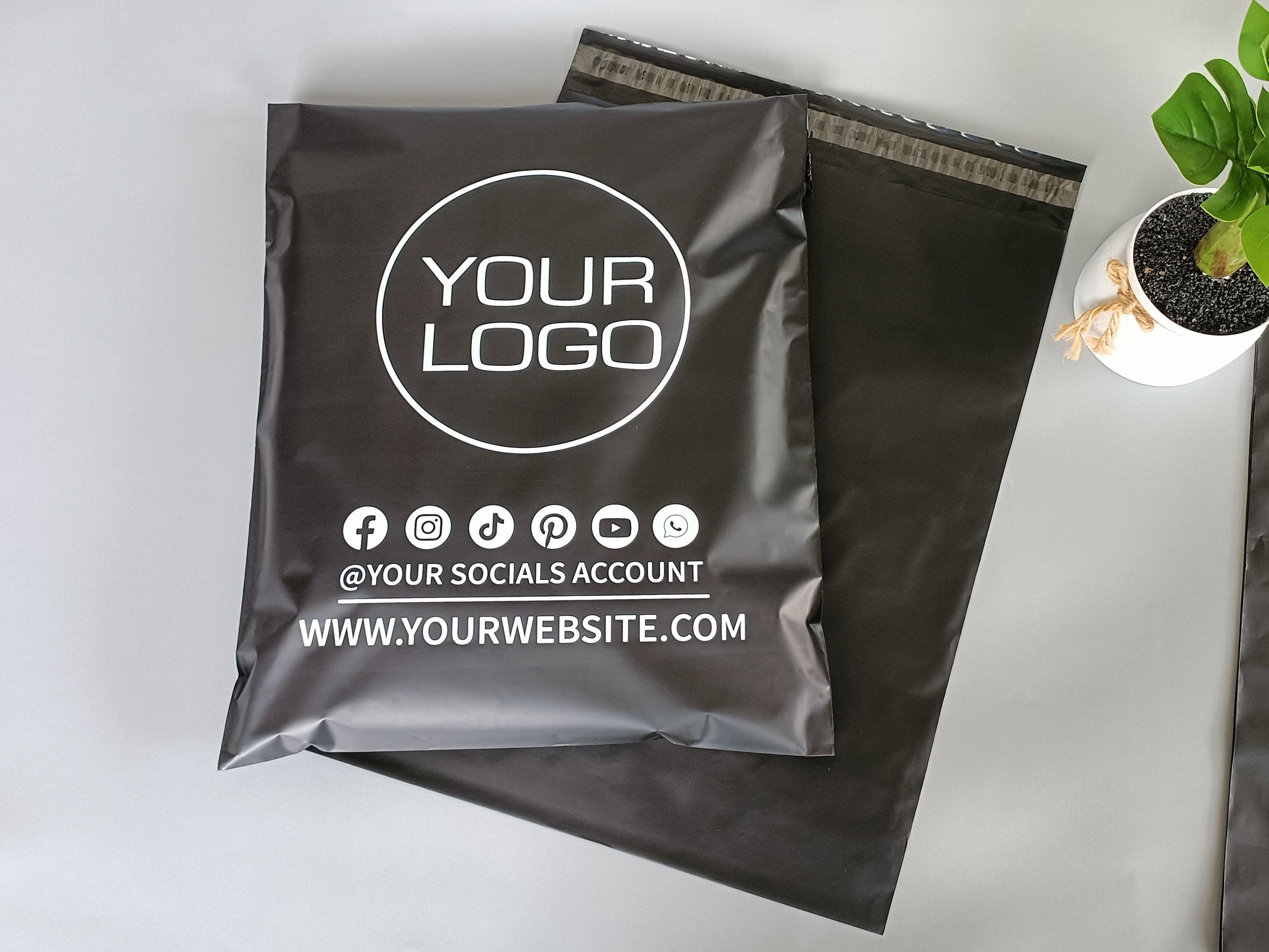 5-1000 Custom Black Poly Mailers Bag, Custom Shipping Bag With Logo ...