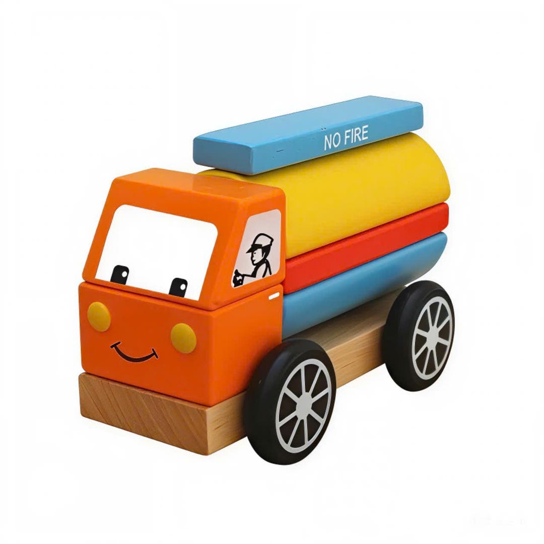 Wooden Fuel Tanker Truck Toy – Assembly Puzzle – 7 Pieces - Etsy