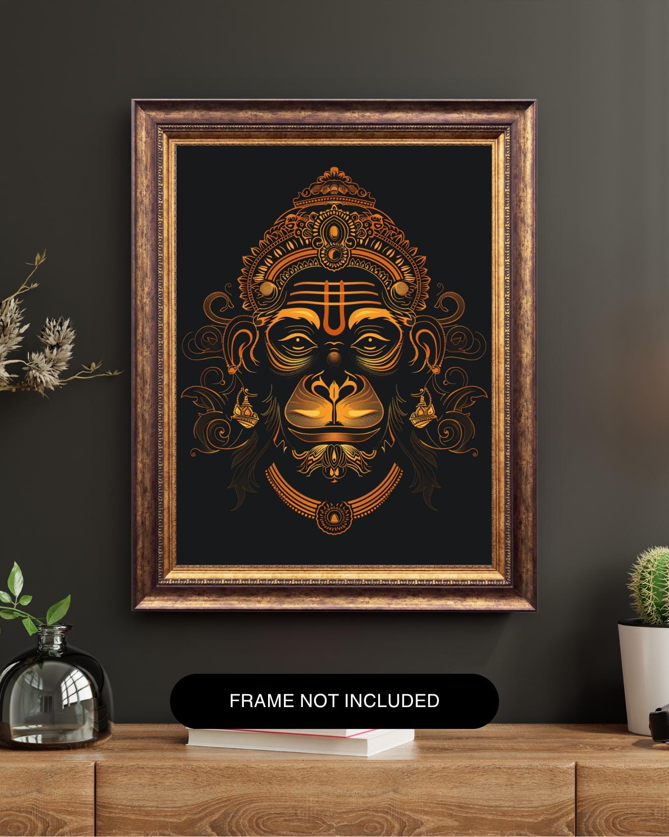 Hanuman Line Art Print: Bold Vedic Spiritual Decor (digital Print) - Etsy