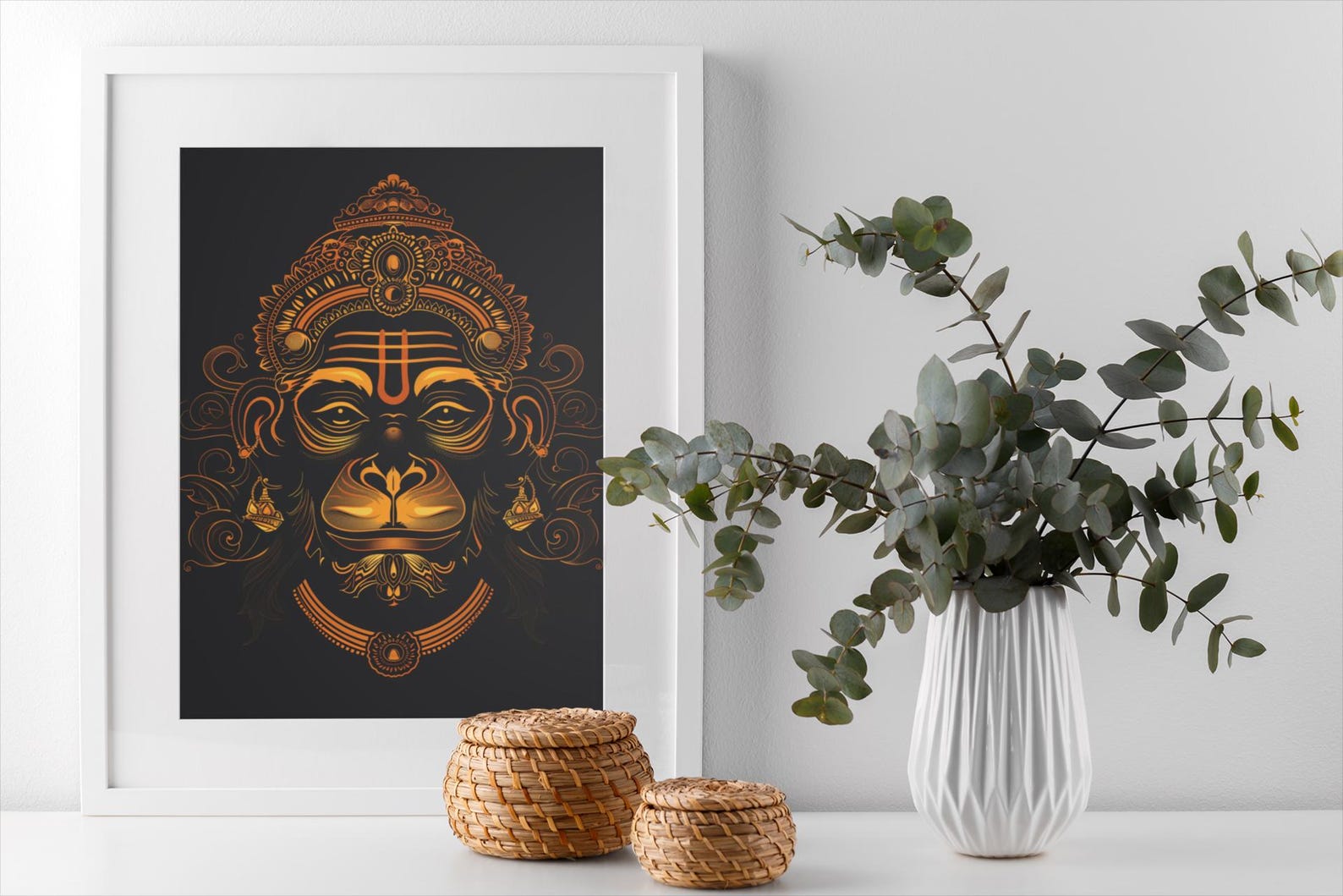 Hanuman Line Art Print: Bold Vedic Spiritual Decor (digital Print) - Etsy