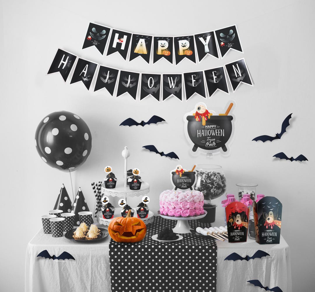 Halloween Editable Party Kit Printable Templates,halloween Editable Kit ...