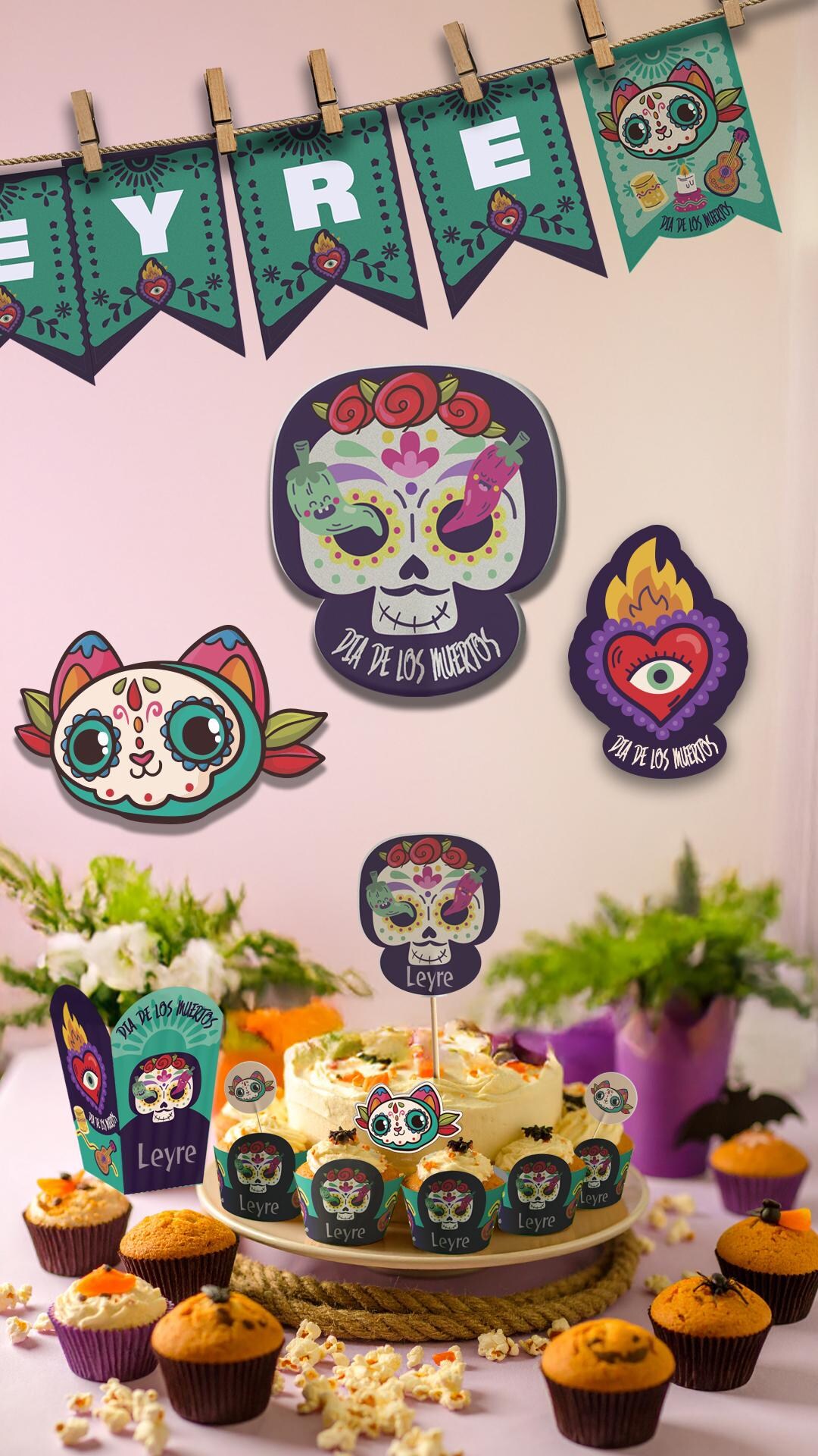 Editable Day of the Dead Party Template, La Catrina Birthday Decoration ...