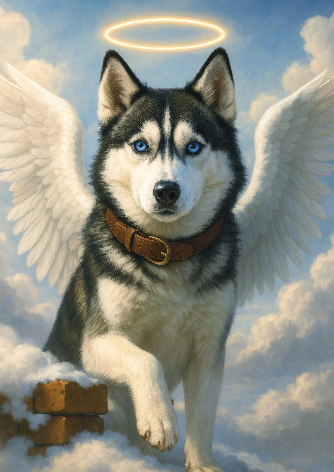 Custom Pets Heavenly Angel Dog & Cats More Portrait Celestial Tribute ...