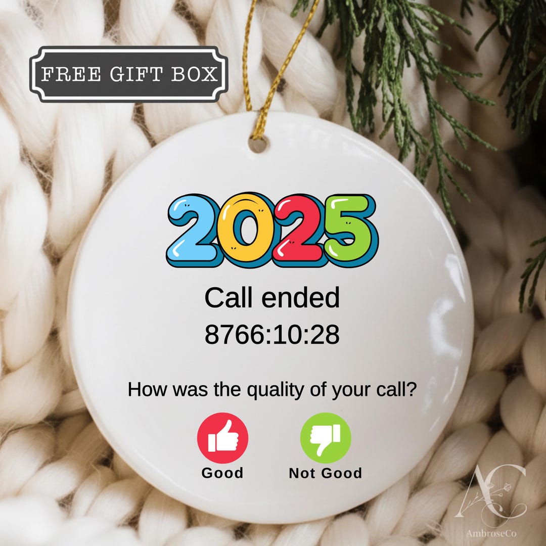 Funny 2025 Call Ended Ornament, Funny Christmas Gift, What a Year 2025 ...