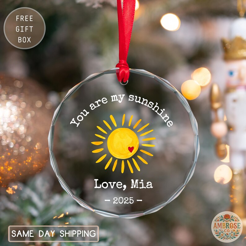 You Are My Sunshine Ornament, Personalized Friendship Keepsake ...