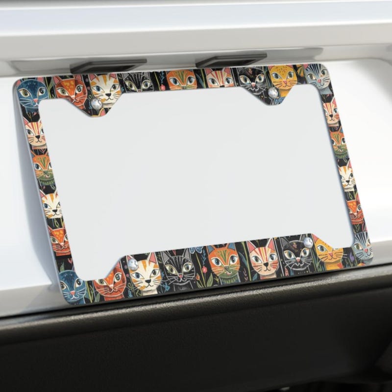 Cat License Plate Decor - Etsy