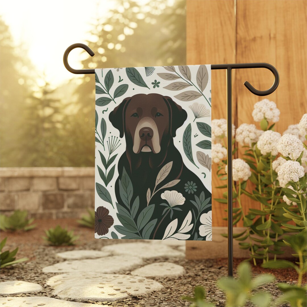 Chocolate Labrador Flag, Labrador Garden Flag, House Flag, Garden Decor ...