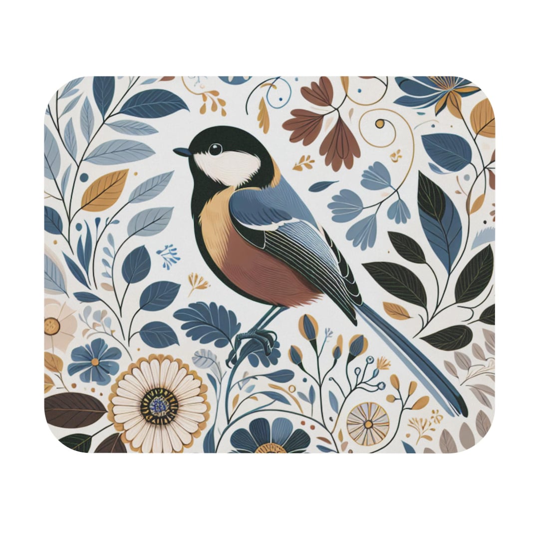 Floral Bird Mouse Pad: Nature Inspired Desk Accessory - Etsy