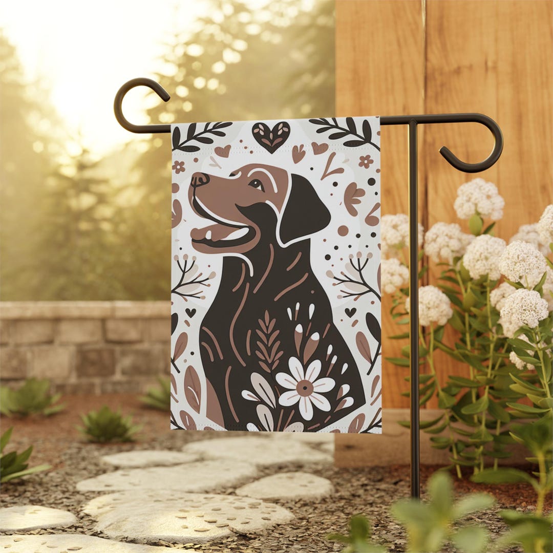 Chocolate Labrador Flag, Labrador Garden Flag, Lab Garden Flag, Garden ...