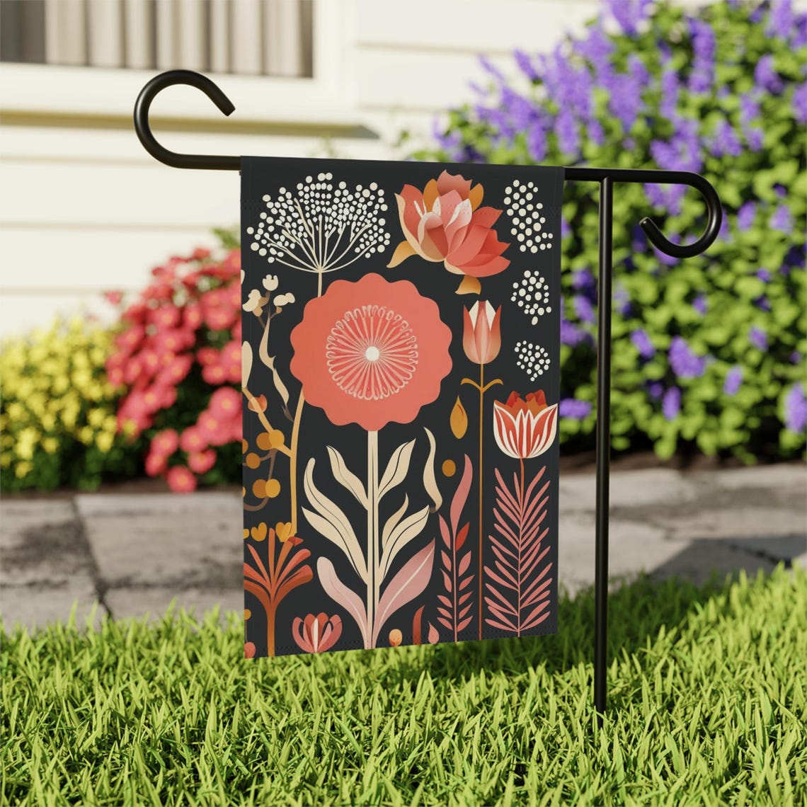 Boho Floral Garden Flag: Botanical Yard Decor - Etsy