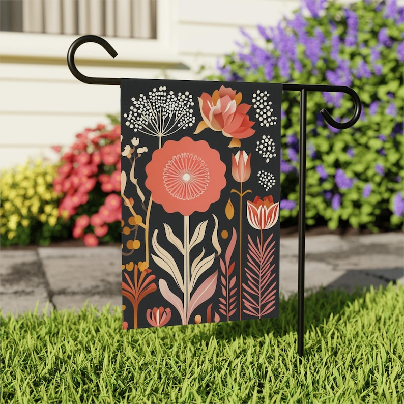 Boho Floral Garden Flag: Botanical Yard Decor - Etsy