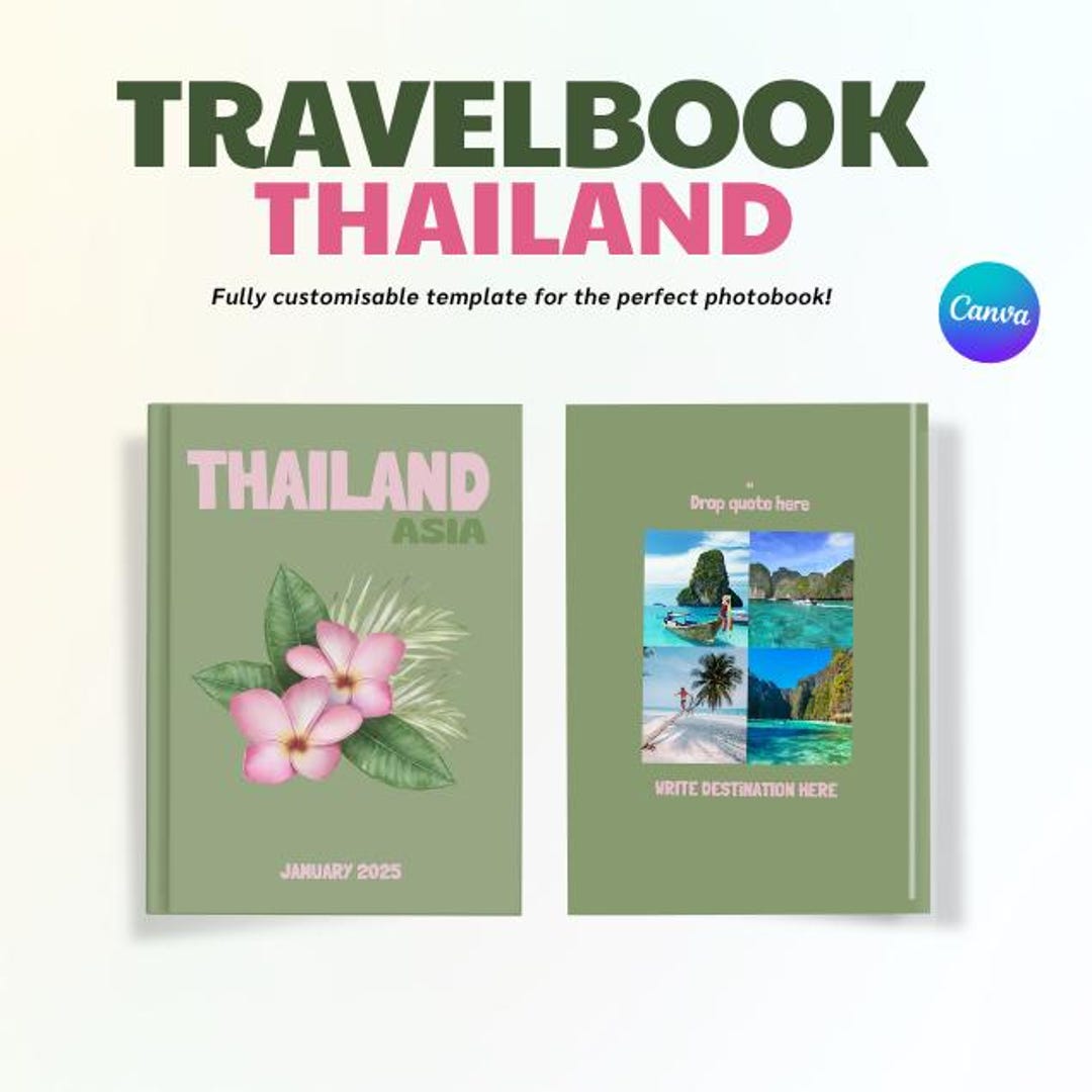 Thailand Travel Photo Book Template, Editable Assouline-style Album ...