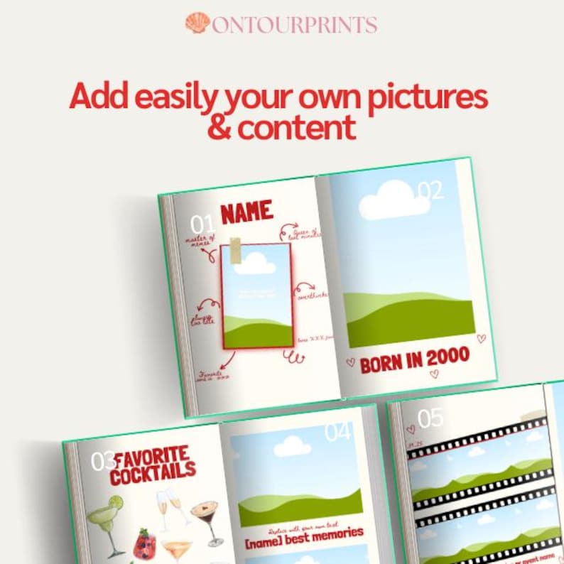 Personalized Birthday Photo Book Canva Template – Friend Gift (digital ...