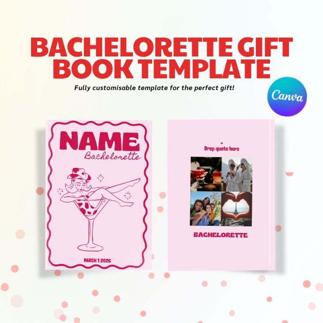 Bachelorette Photo Book Template – Bride to Be Memory Album, Canva ...