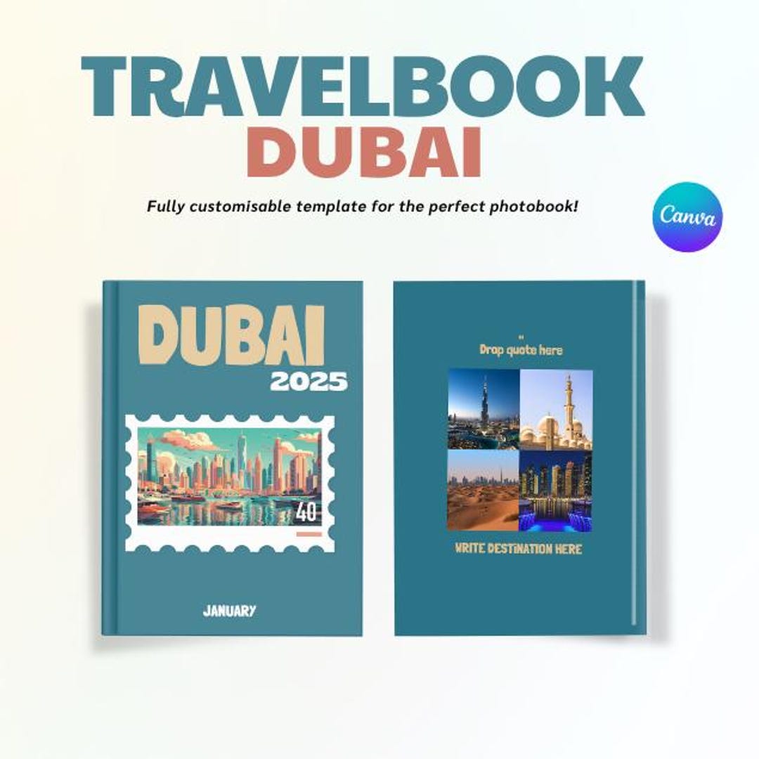 Dubai Travel Photo Book Template, Emirates Photobook Template, Editable ...