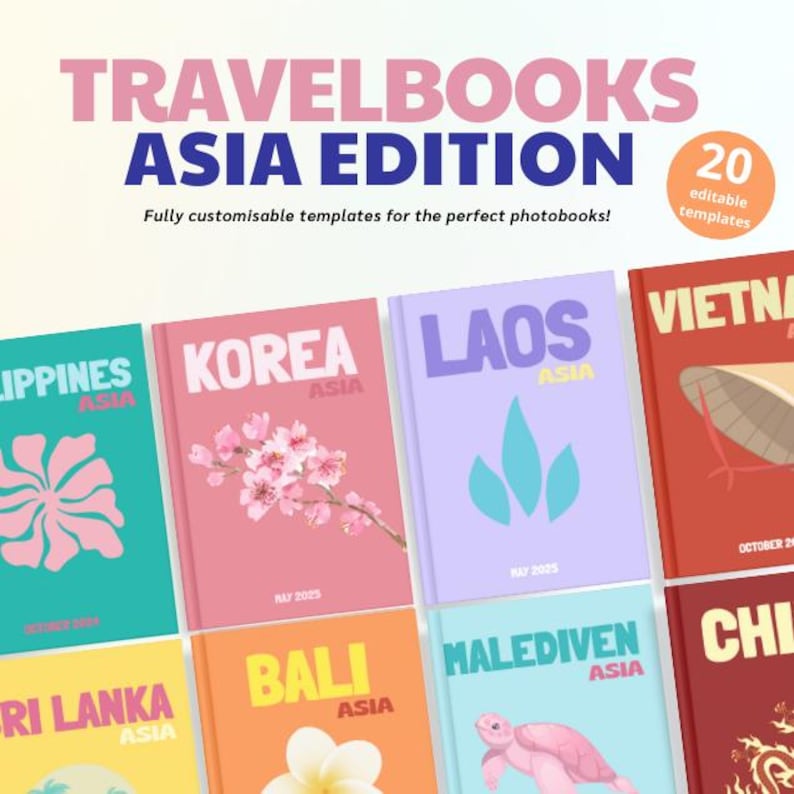 ASIA Travel Photo Book Template, Editable Assouline-style Album, Canva ...