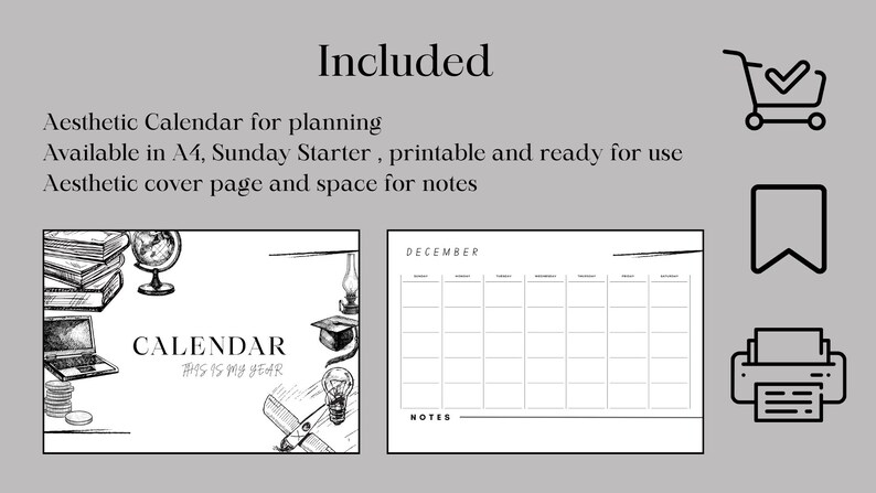 Aesthetic Calendar 2026 by Month Sketch Calendar Custom Monthly Blank ...